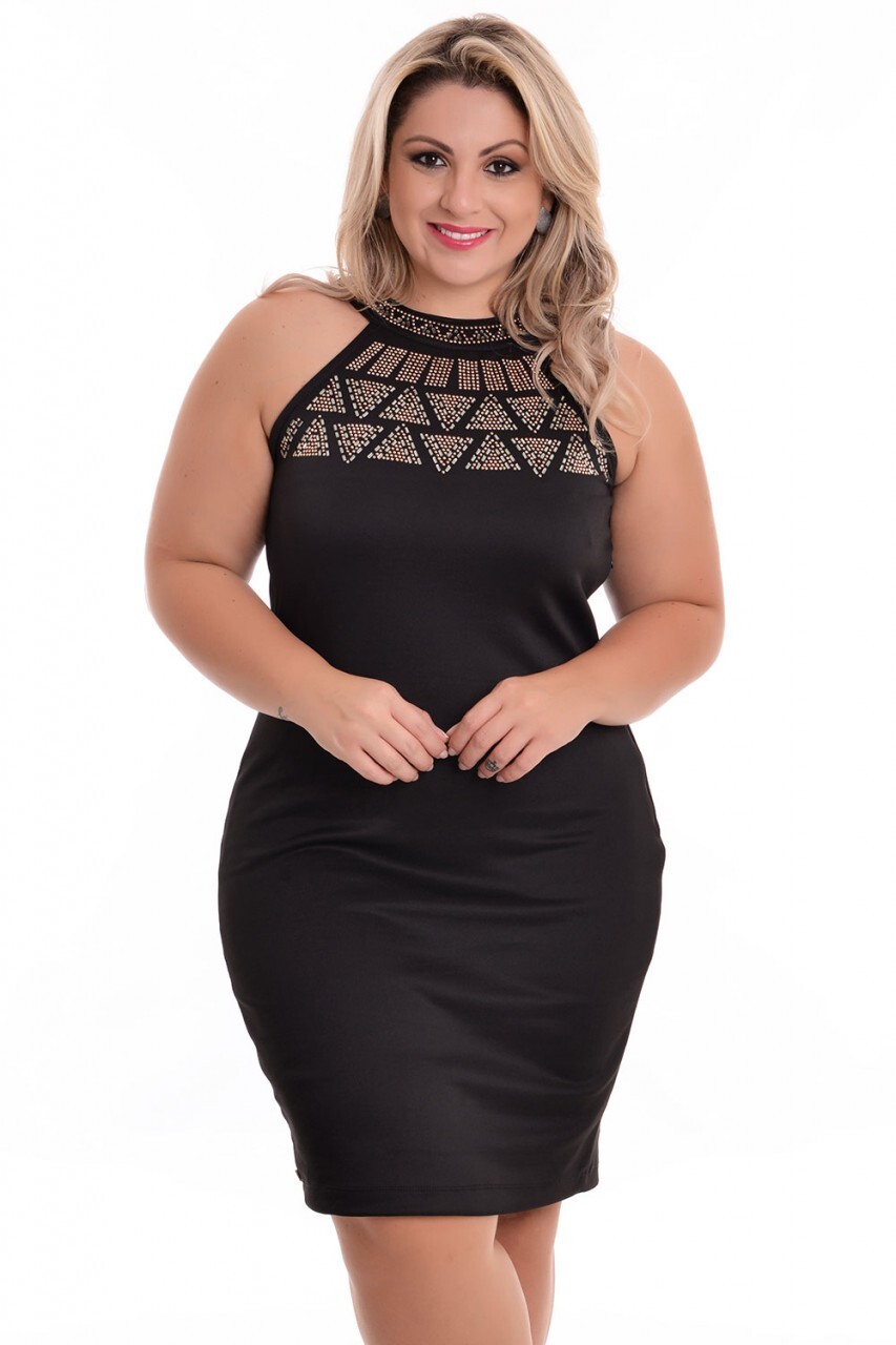 Vestido Plus Size Hotfix Black Vk Moda A Maior E Melhor Loja Online