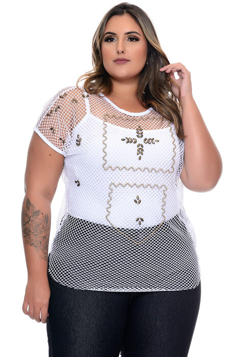 Blusa Plus Size Telada Vk Moda Plus Size